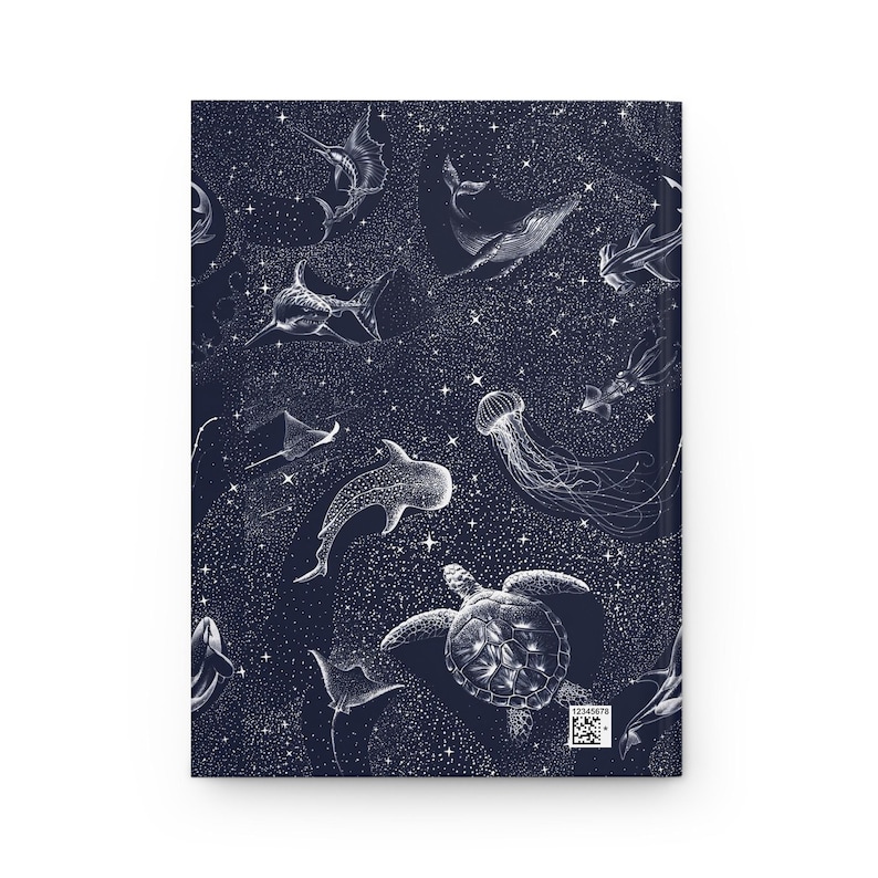 Marine Animals Notebook, Celestial Ocean Lovers Hardcover Journal ...
