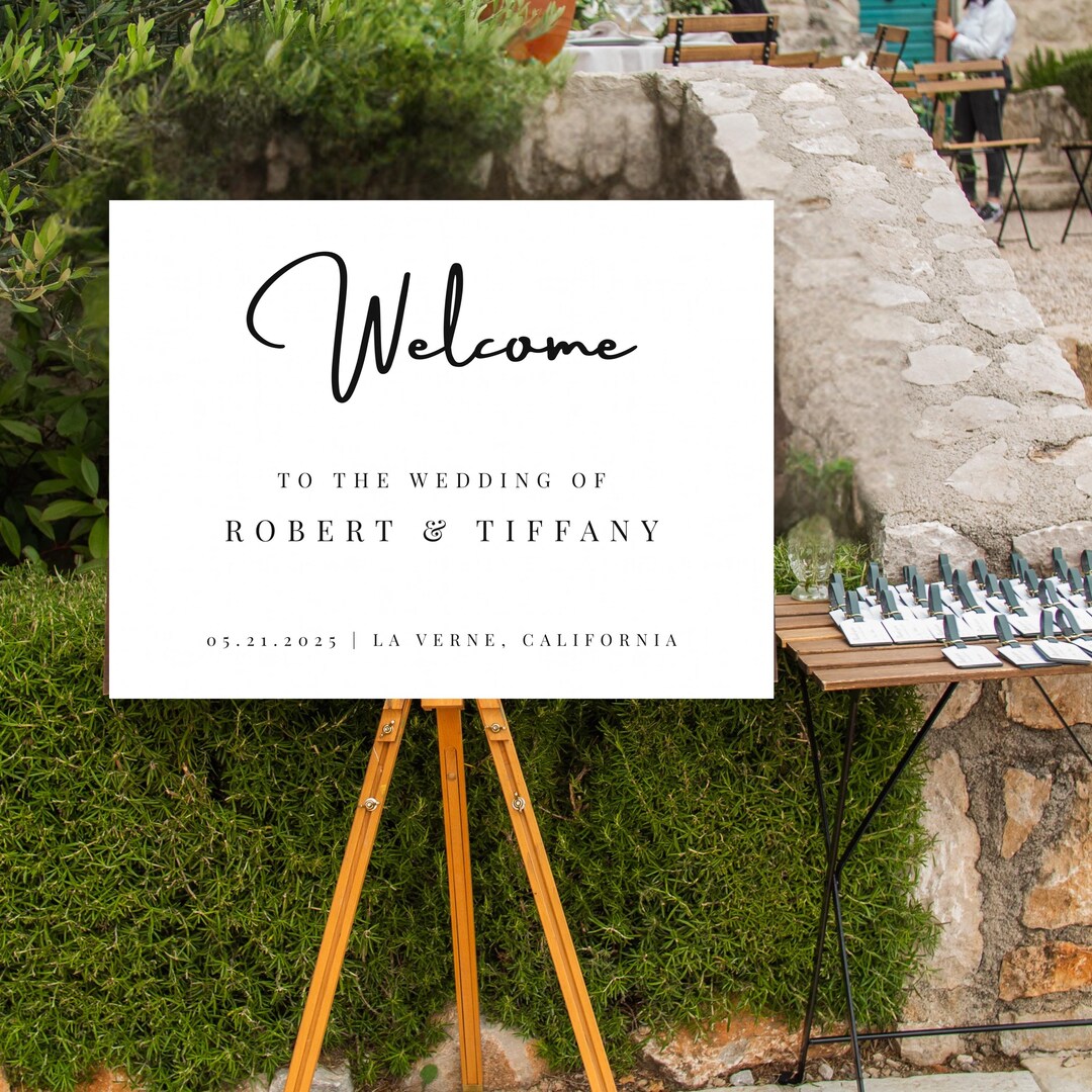 Welcome Wedding Sign | Minimalist Luxury Welcome Sign | Free Canva ...