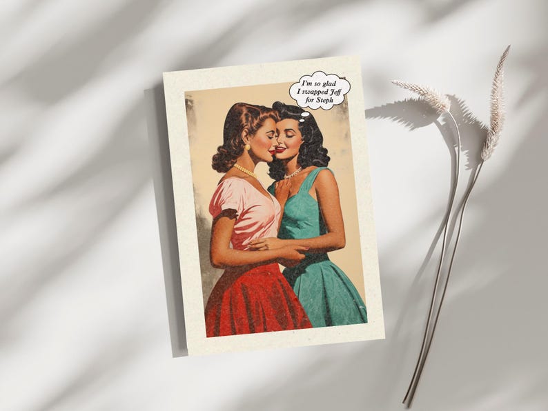 Retro Lesbian Wall Art Poster Print Framed Or Unframed Lgbtq Artwork