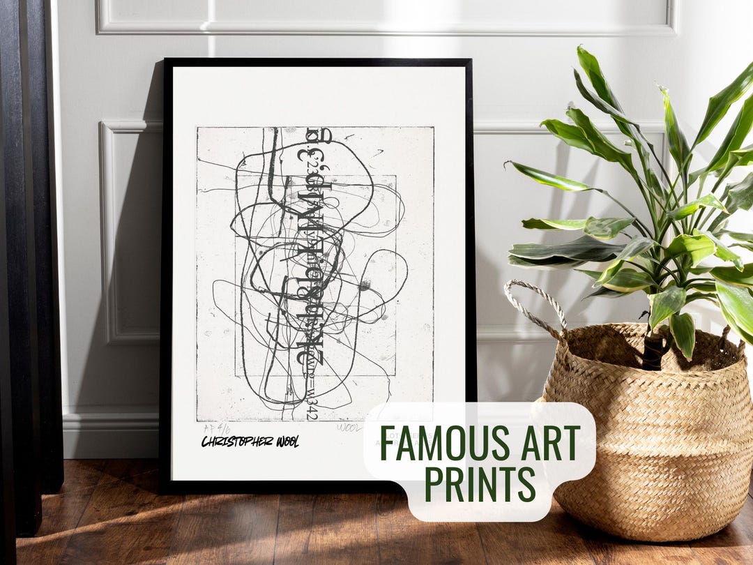 Christopher Wool Famous Art Poster Print - Black White Background ...