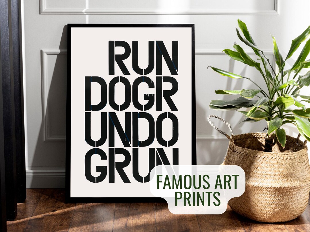 Christopher Wool Run Dog Run Famous Art Poster Print Black White ...