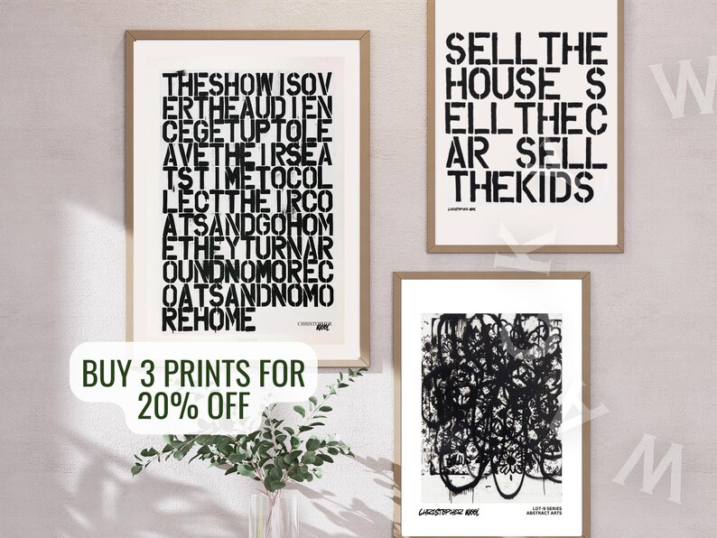 Christopher Wool Extremist Famous Art Poster Print - Black White ...