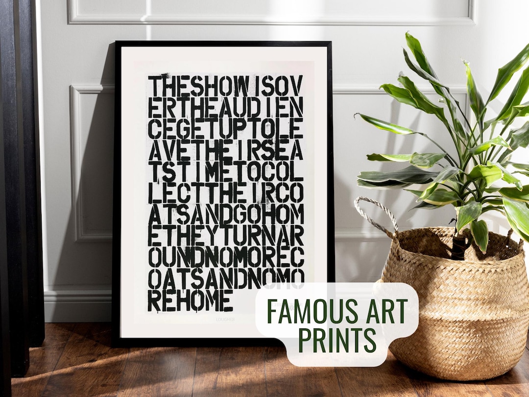 Christopher Wool Typography Famous Art Poster Print - Black White ...