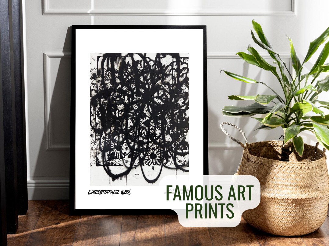 Christopher Wool Famous Art Poster Print - Black White Abstract ...