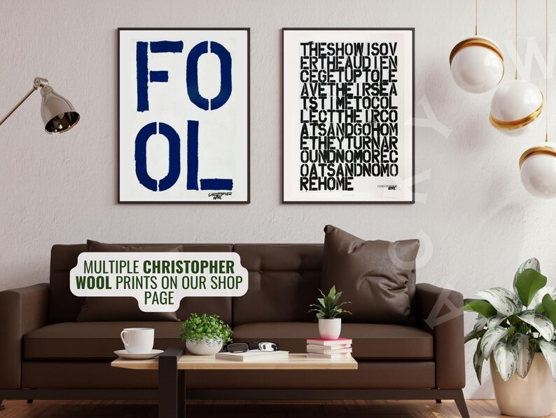 Christopher Wool Fool Famous Art Poster Print Black White Background ...