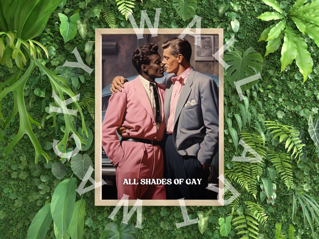 Retro Gay Man Wall Art Poster Print, Framed or Unframed, LGBTQ+ Artwork ...