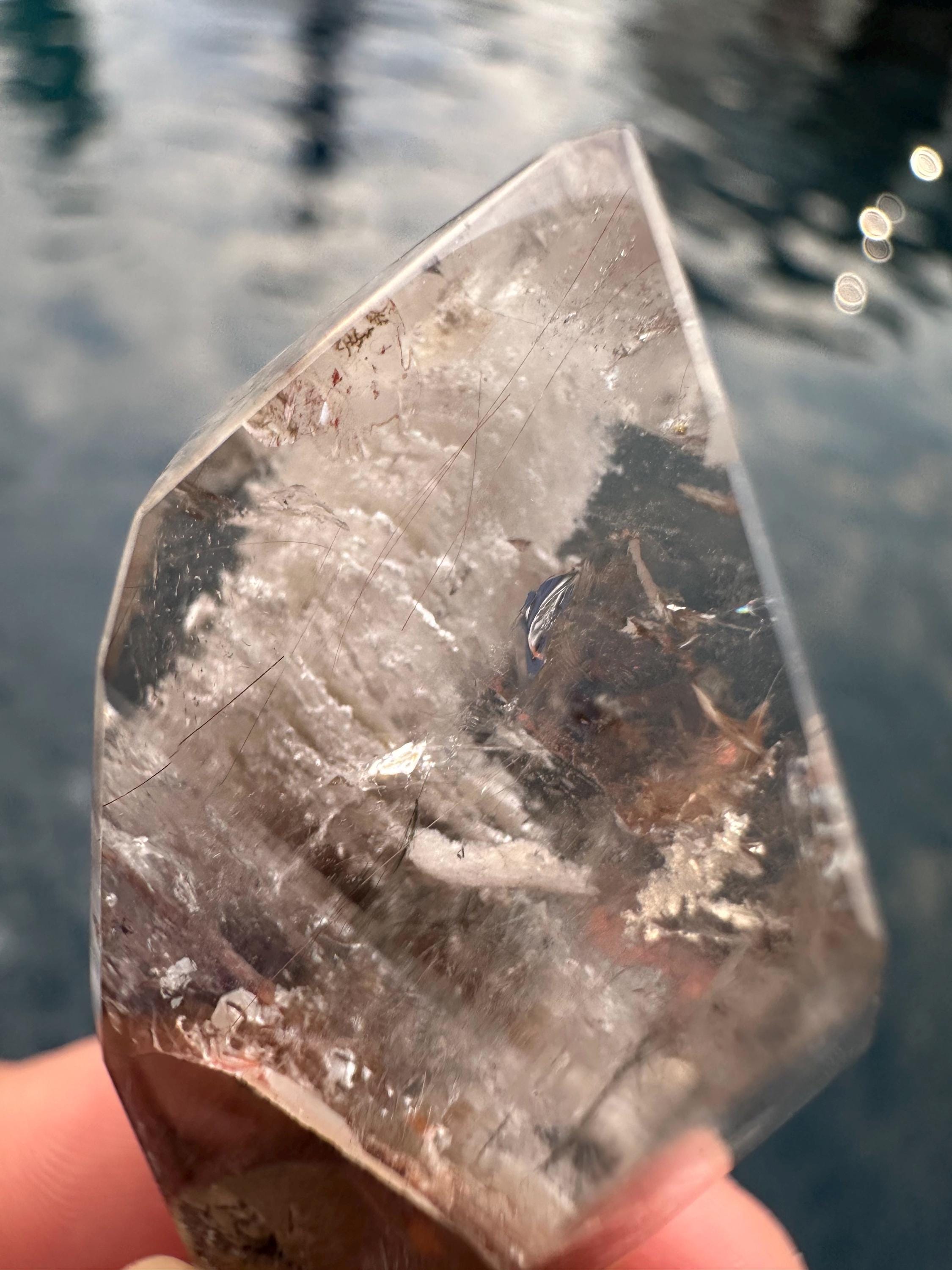 Brazilian Inclusion Quartz, Amphibole + Hematite, High Grade Polish ...