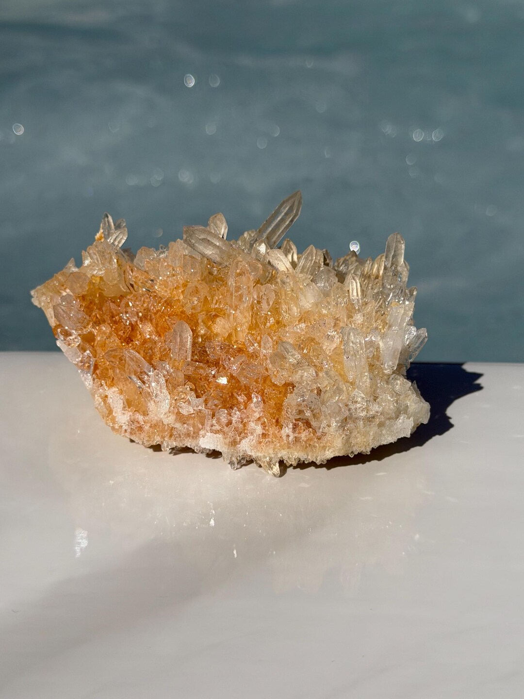 Colombian Mango Quartz Crystal Cluster, Golden Yellow, 228g Specimen ...