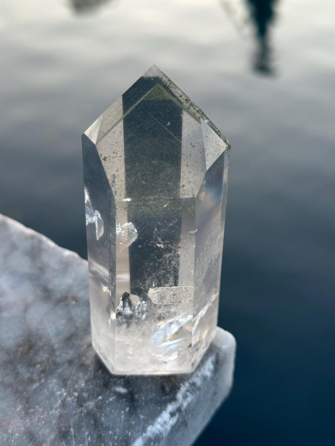 Polished Brazilian Phantom Inclusion Quartz, 180g, Layered Green ...