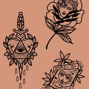 Vintage Tattoo Flash Set - Etsy