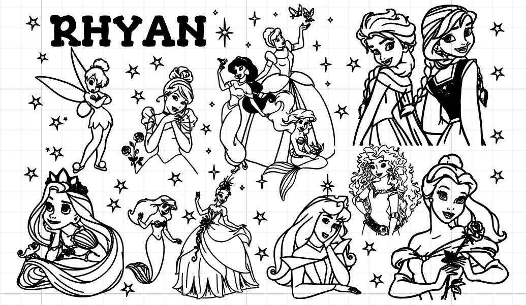 14oz Princess Character Svg, Laser Engraved, Character Svg Files, 14oz ...