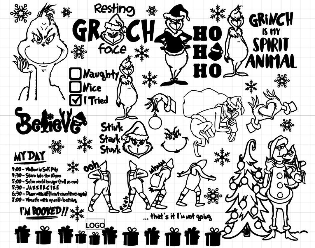 Grinch 40oz Simple Modern Tumbler Wrap, Grinch, Christmas, 40oz Wrap ...