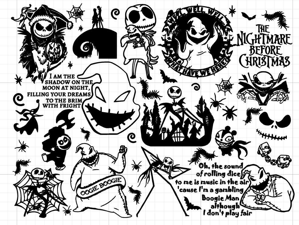 Nightmare Before Christmas 40oz SVG Laser File, Laser Engraved, Digital ...