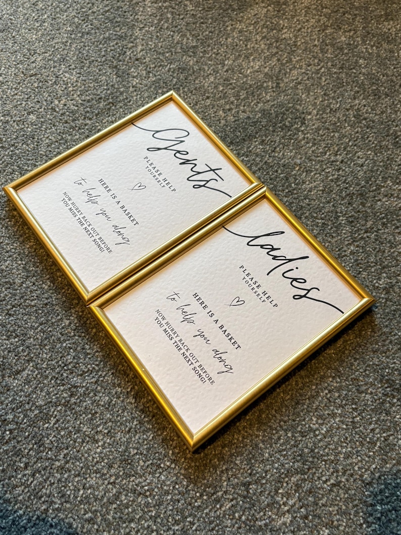 Wedding Bathroom Basket Signs - Etsy