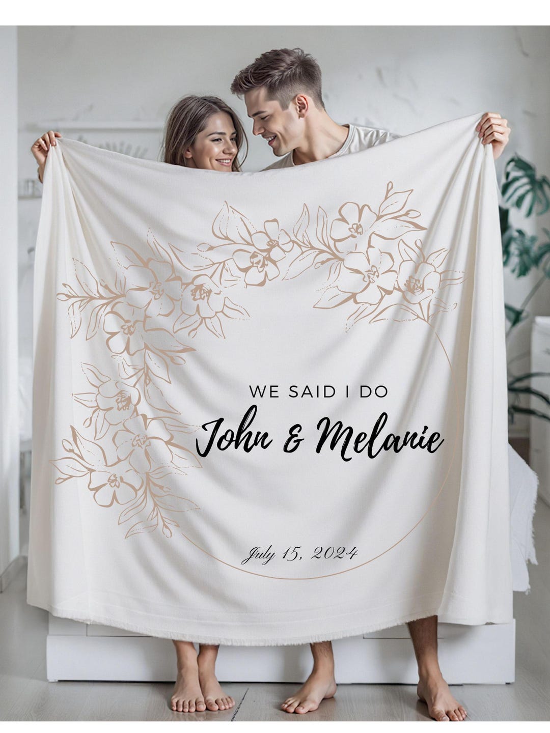 Personalized Custom Blanket, Newly Wed Blanket, Name Blanket, Wedding ...