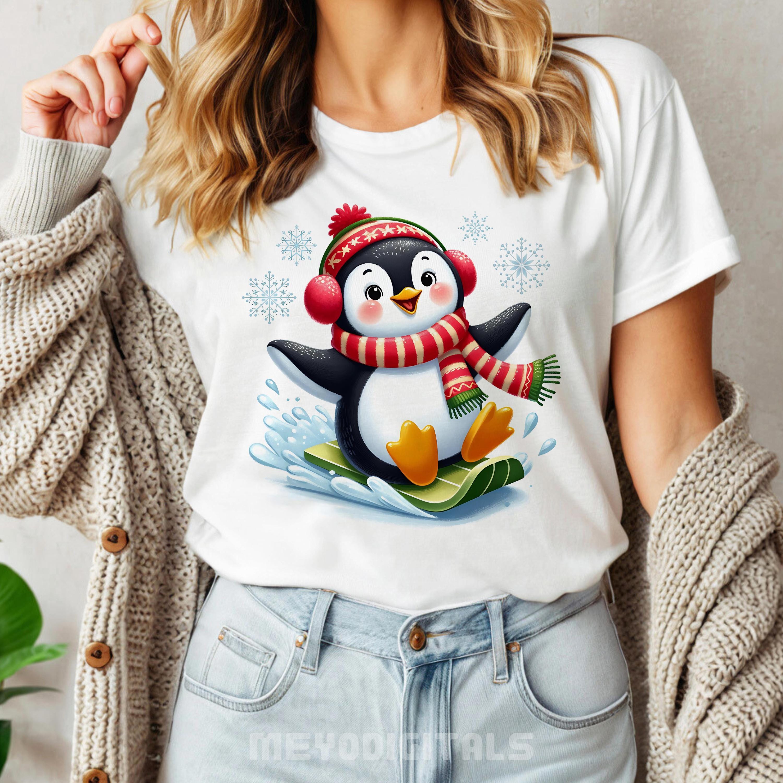 Winter Penguin Clipart, Christmas Penguin, Set of 8 High Quality 300 ...