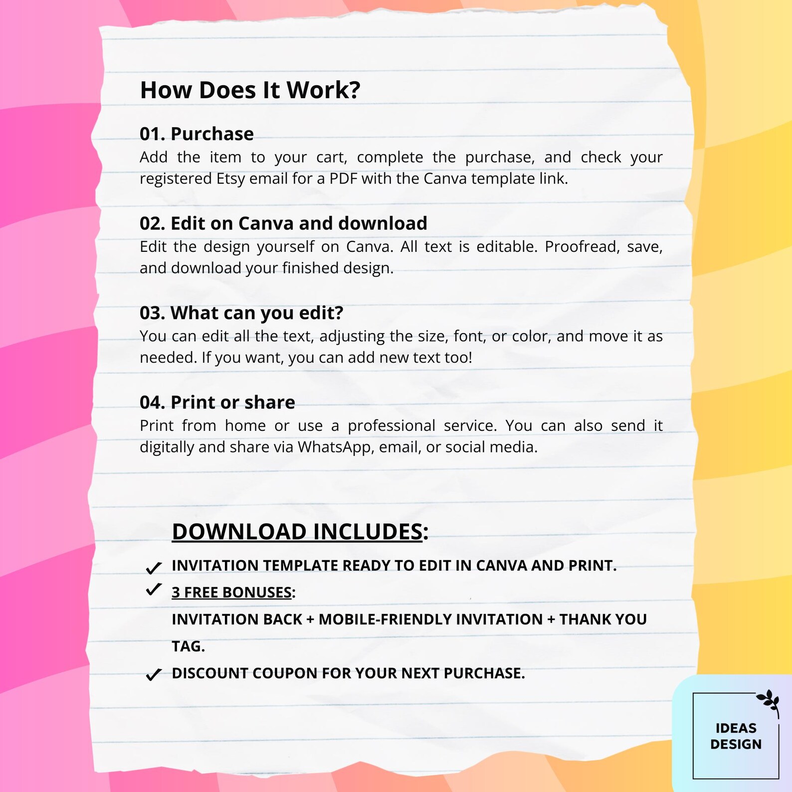 Smiley Face Birthday Invitation | Let’s Party Invite | Canva Template ...