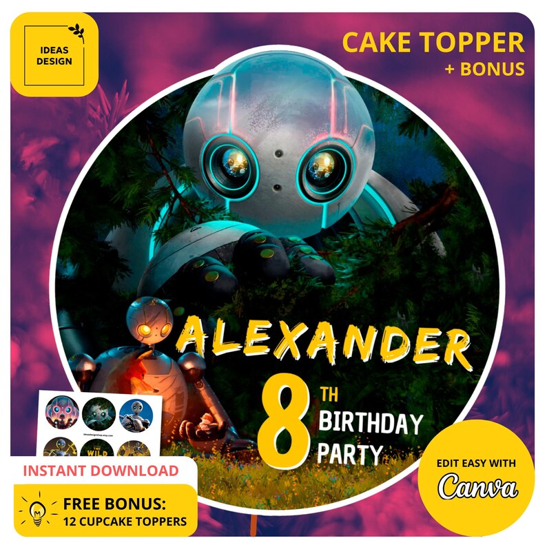 The Wild Robot Cake Topper for Birthday Party the Wild Robot ...