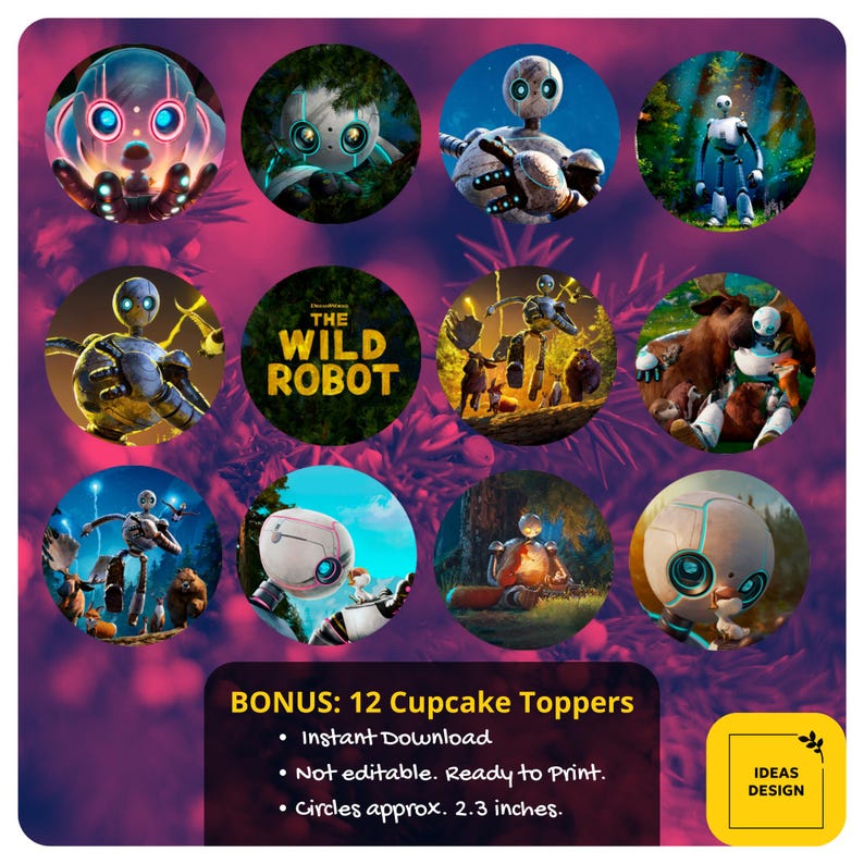 The Wild Robot Cake Topper for Birthday Party the Wild Robot ...