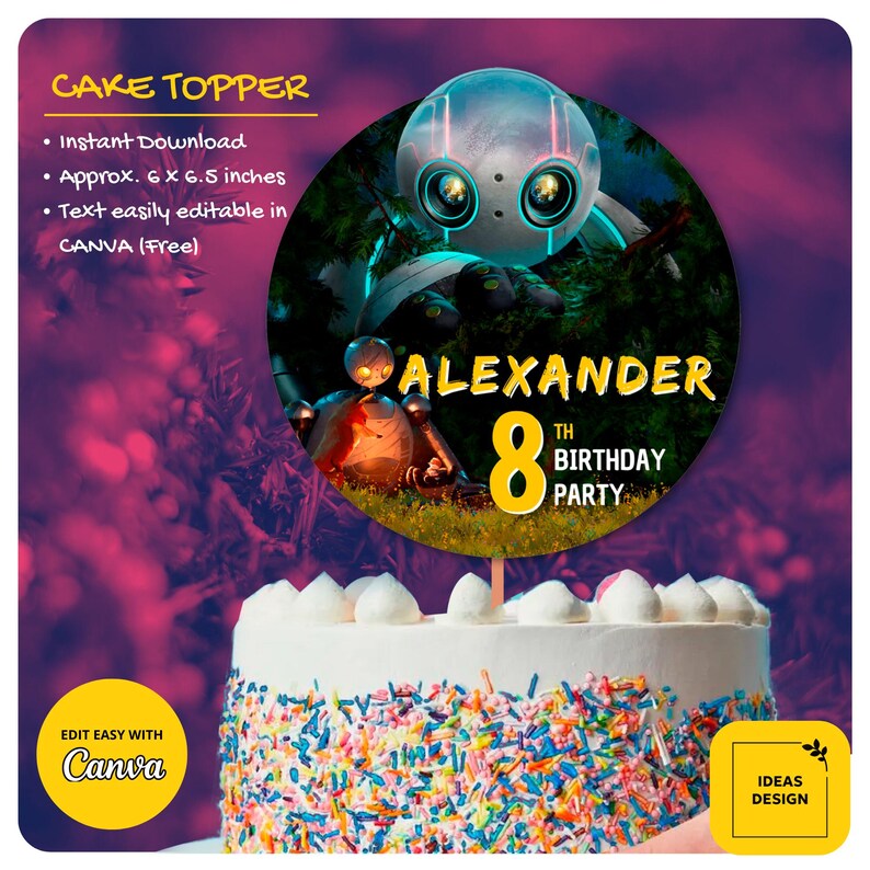 The Wild Robot Cake Topper for Birthday Party the Wild Robot ...