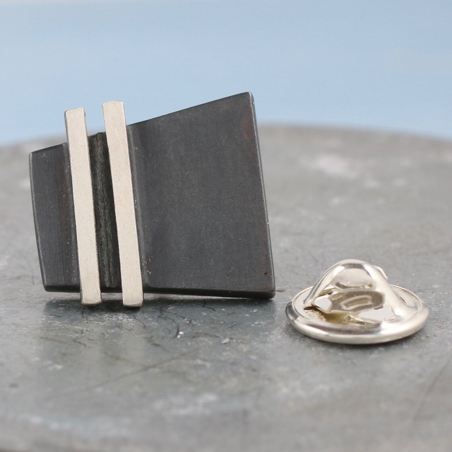 Geometric Tie Pin. Black Pinstripe - Etsy