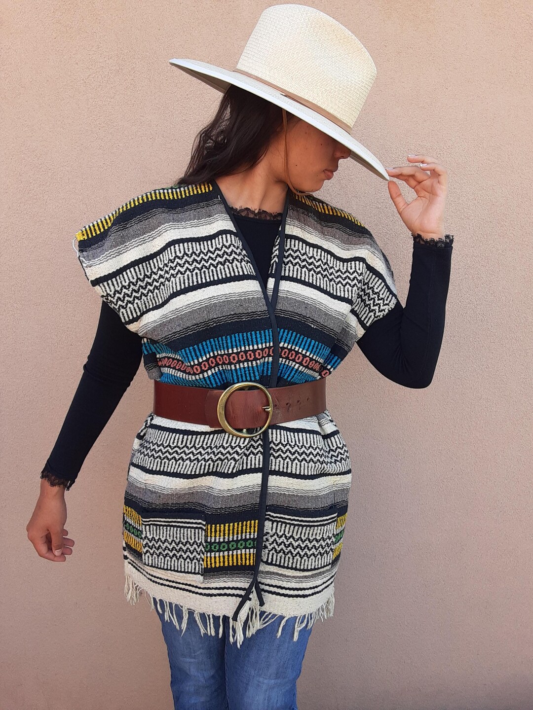 Vintage Mexican Serape Vest - Etsy