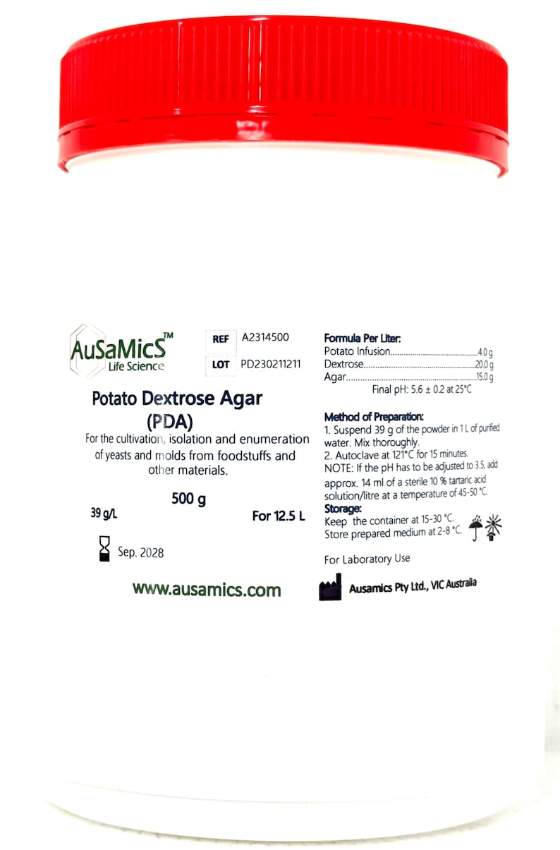 Potato Dextrose Agar, PDA Powder, Best for Fungi and Mushrooms Yeast - Etsy