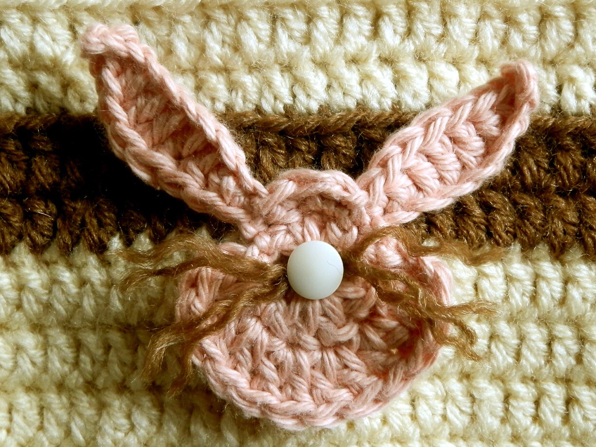 Baby Girl Bunny Jumper With Matching Beret bunnies Worked in - Etsy