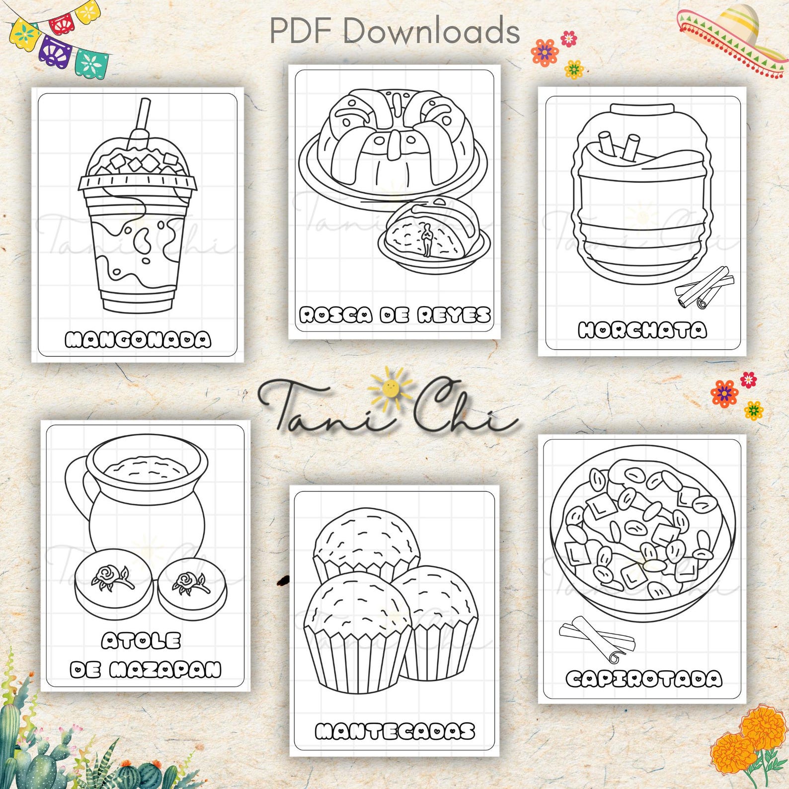 Bold and Easy Coloring Pages, Mexican Treats Coloring Pages | All Ages ...
