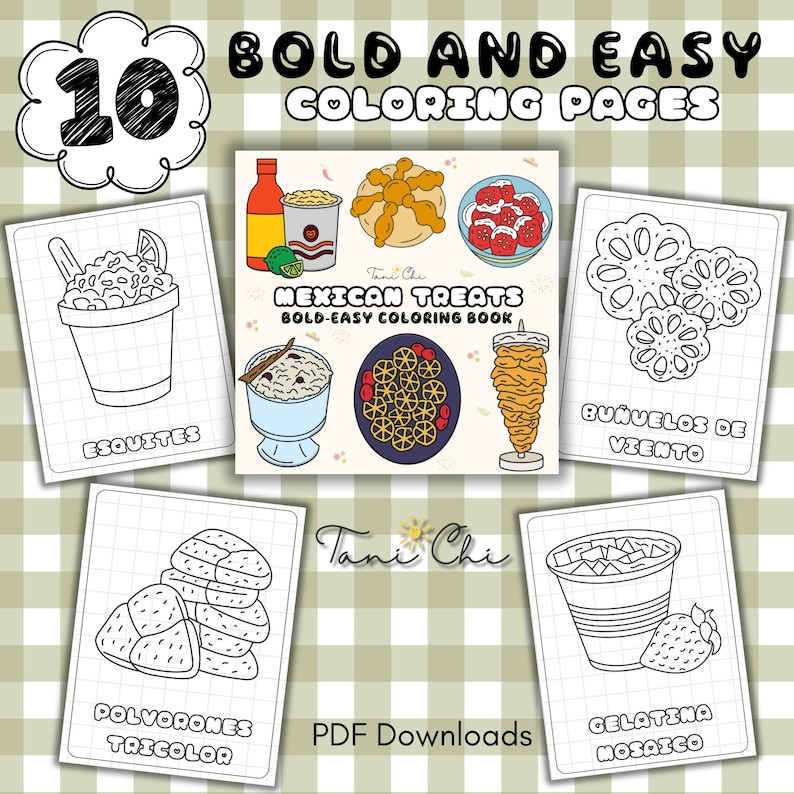 Bold and Easy Coloring Pages, Mexican Treats Coloring Pages | All Ages ...