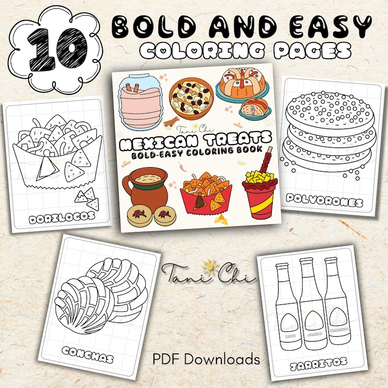 Bold and Easy Coloring Pages, Mexican Treats Coloring Pages | All Ages ...