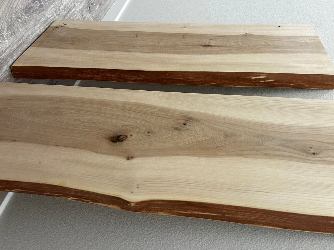 Live Edge Floating Cherry Wood Shelves. Sold Together or Separately. - Etsy