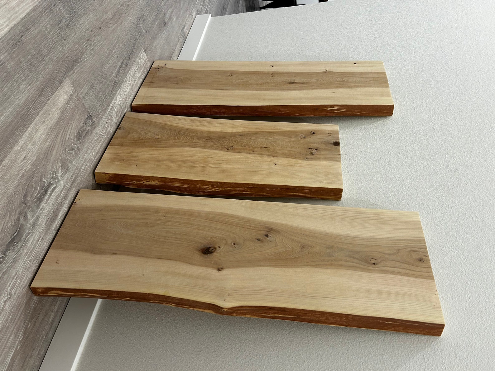 Live Edge Floating Cherry Wood Shelves. Sold Together or Separately. - Etsy