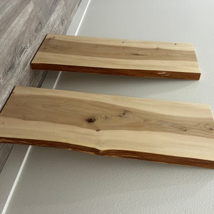 Live Edge Floating Cherry Wood Shelves. Sold Together or Separately. - Etsy