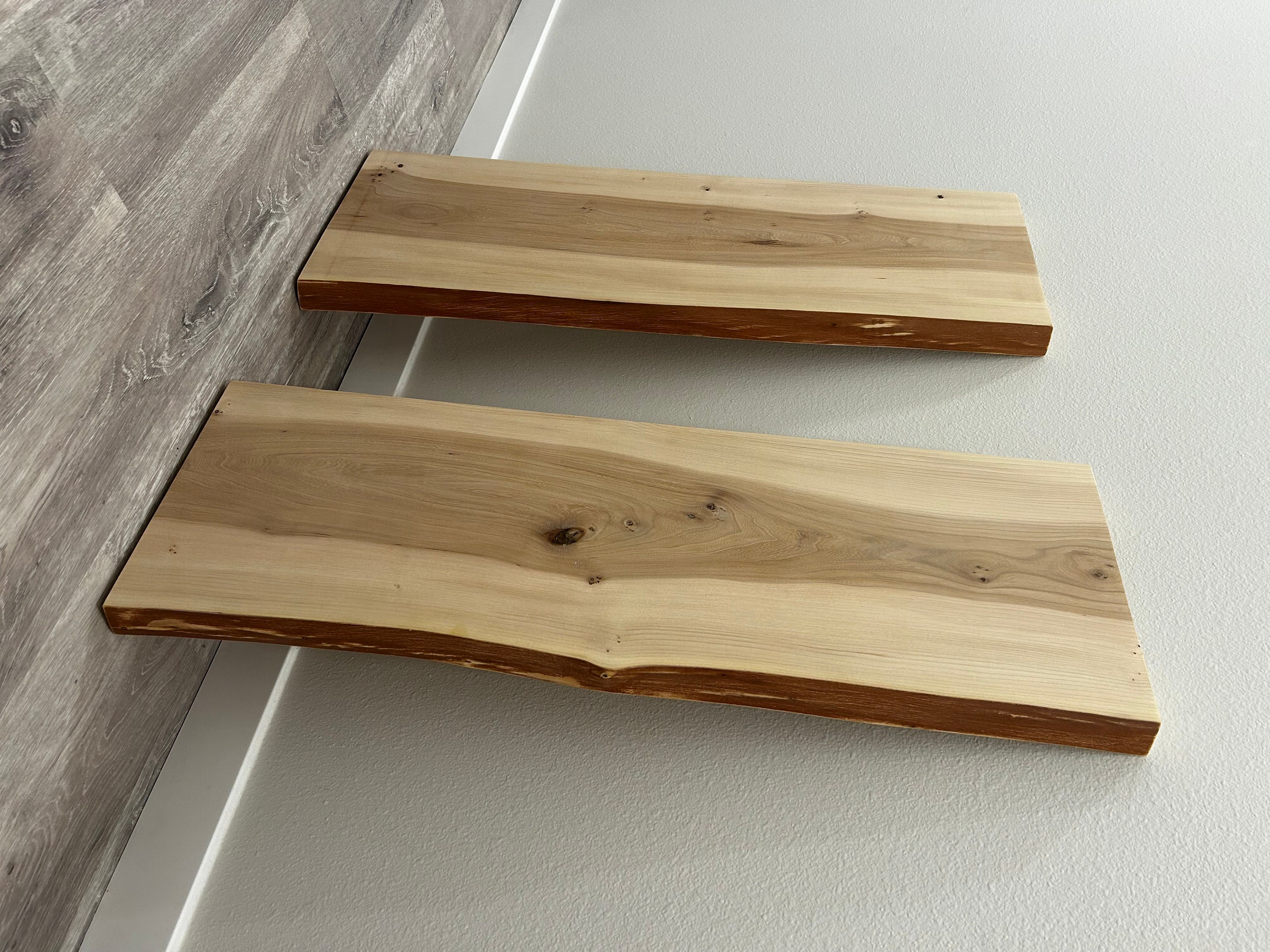 Live Edge Floating Cherry Wood Shelves. Sold Together or Separately. - Etsy