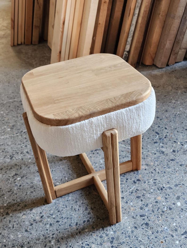 Pouf and Coffee Table, Bedroom Pouf, Stool, Nebenbeistelltisch, Solid ...