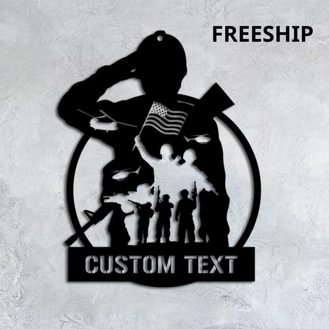 US Soldier Military Metal Wall Art, Veteran Day Gift, Army Husband Gift ...