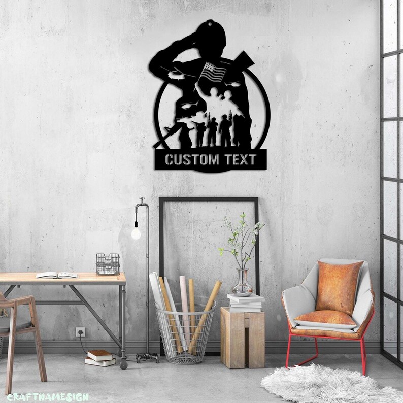 US Soldier Military Metal Wall Art, Veteran Day Gift, Army Husband Gift ...