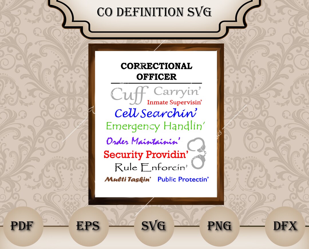 Correction Officer Definition SVG, Corrections Officer, Correctional ...