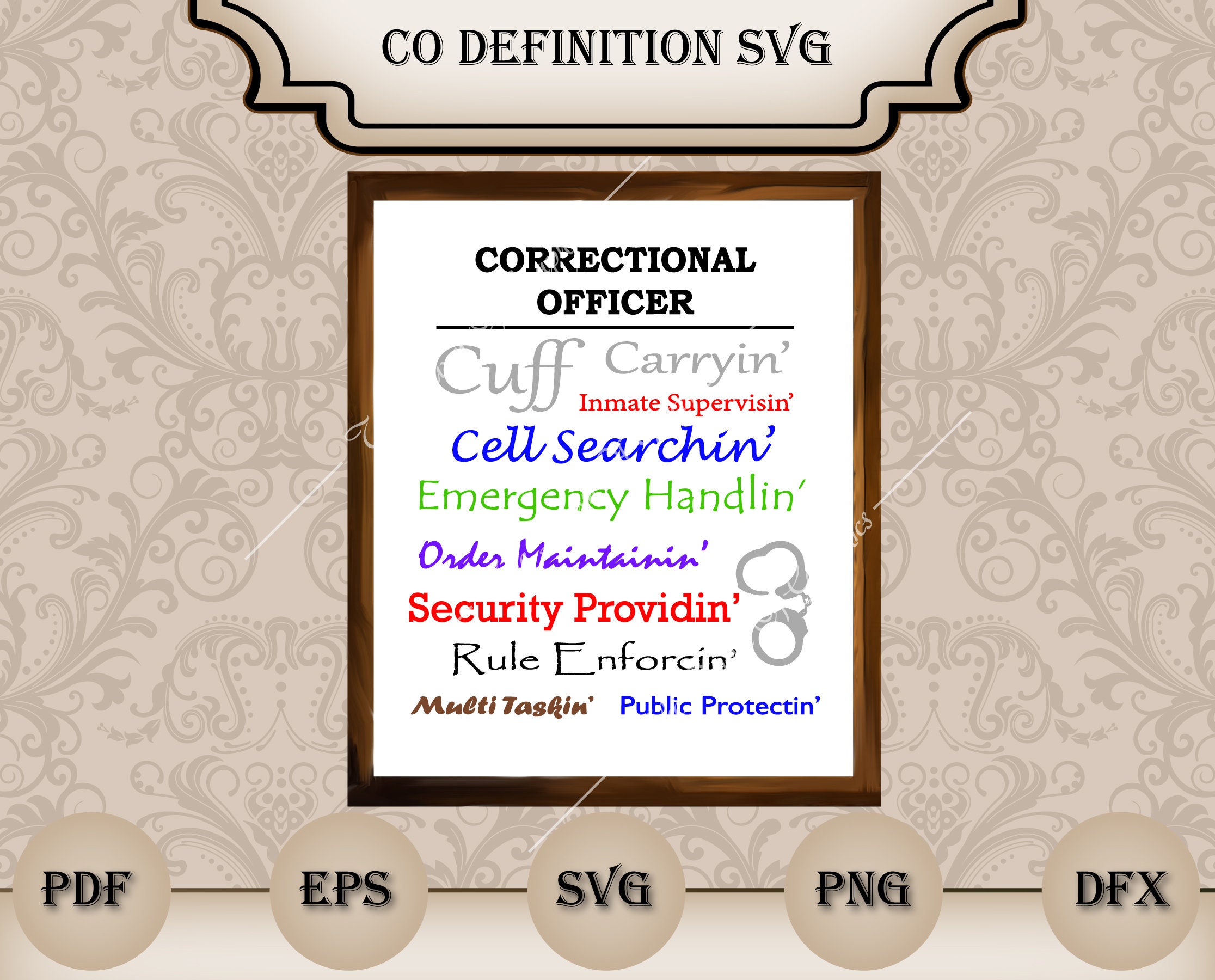 Correction Officer Definition SVG, Corrections Officer, Correctional ...