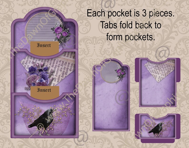 Printable Gothic Romance Double Pocket Envelopes for Junk Journals ...