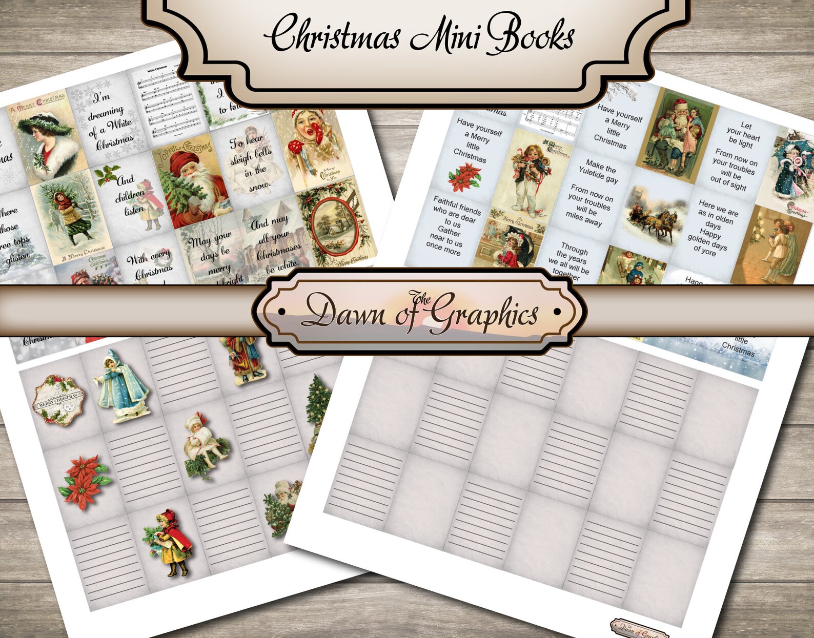 Vintage Christmas, Mini Book, White Christmas, Songs, Scrapbook Kit ...