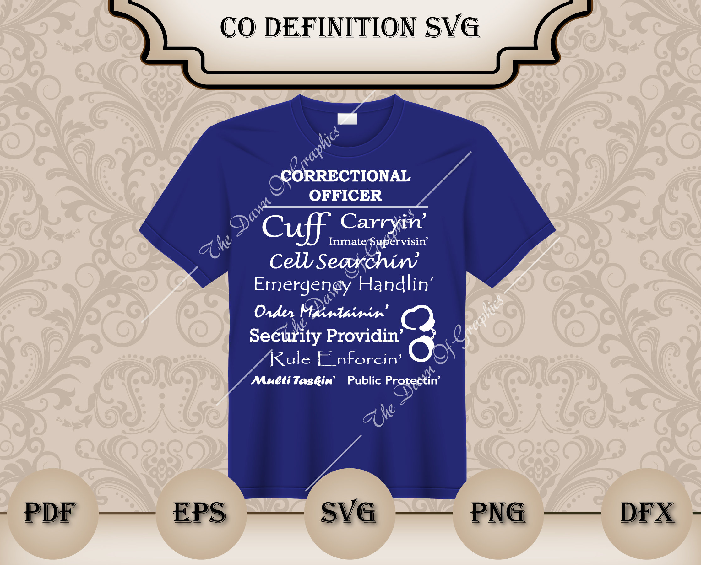 Correction Officer Definition SVG Corrections Officer - Etsy