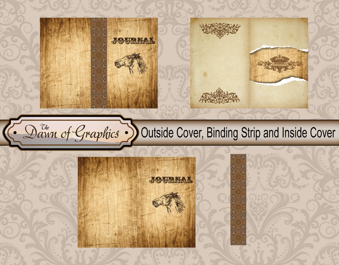 Cowboy Western Horse Pack Junk Journal Pages Digital Scrapbooking Kit ...