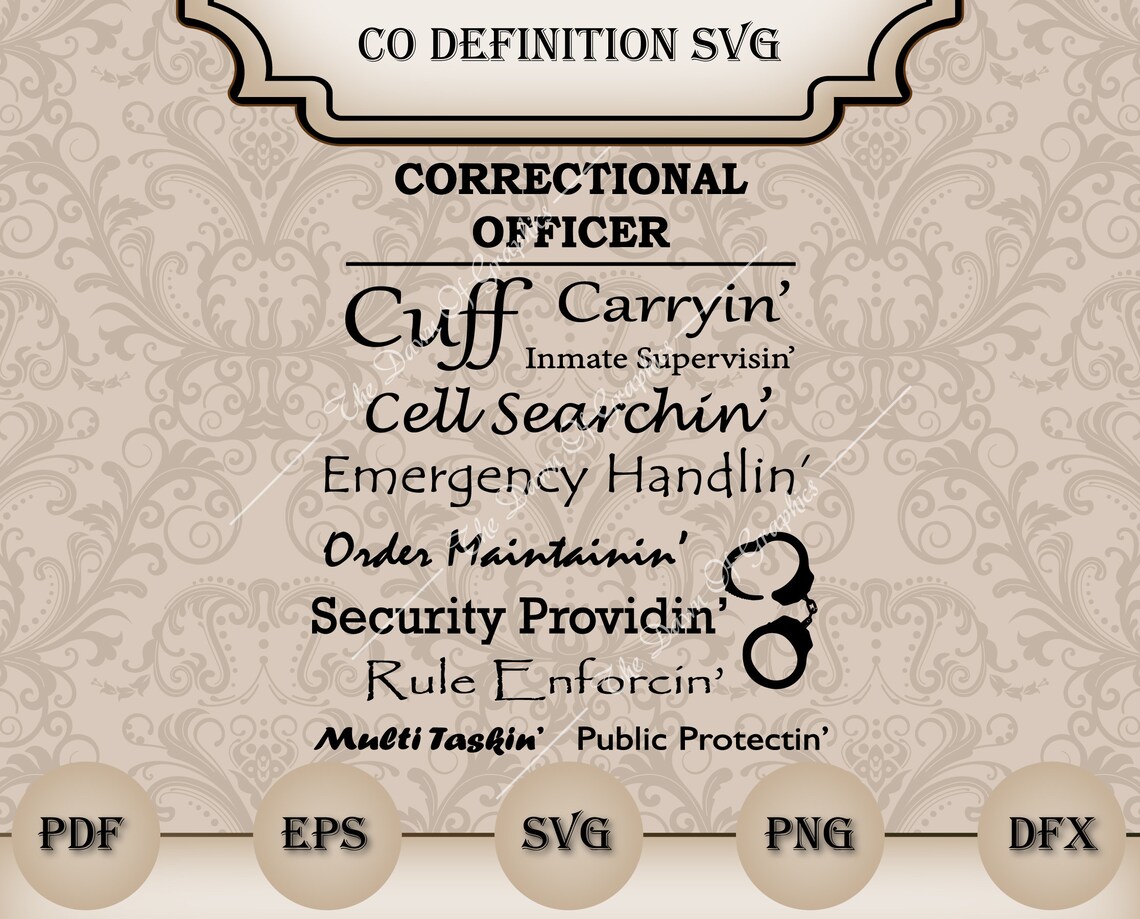 Correction Officer Definition SVG Corrections Officer - Etsy