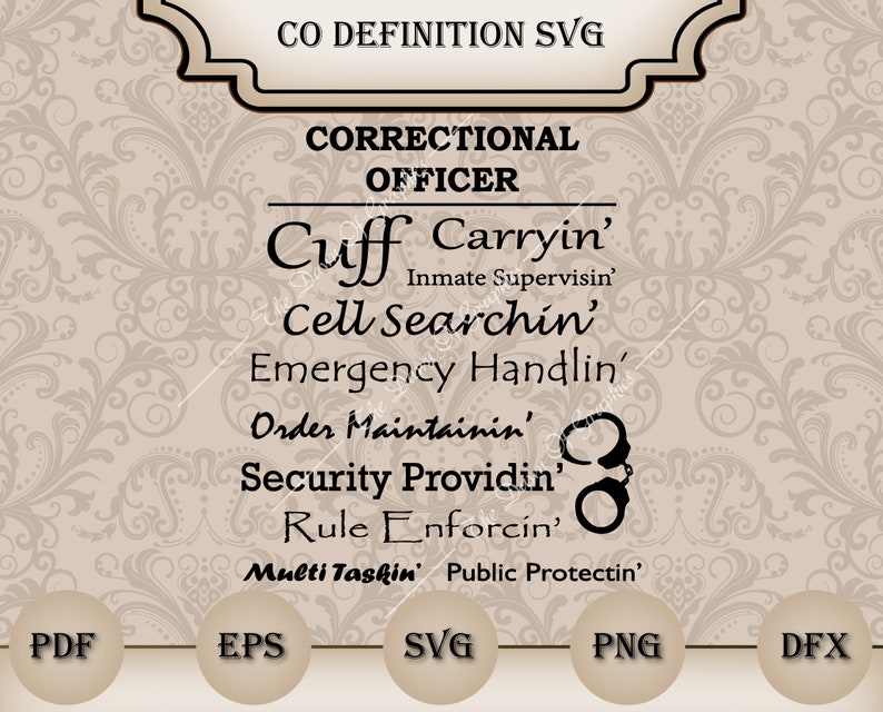 Correction Officer Definition SVG, Corrections Officer, Correctional ...