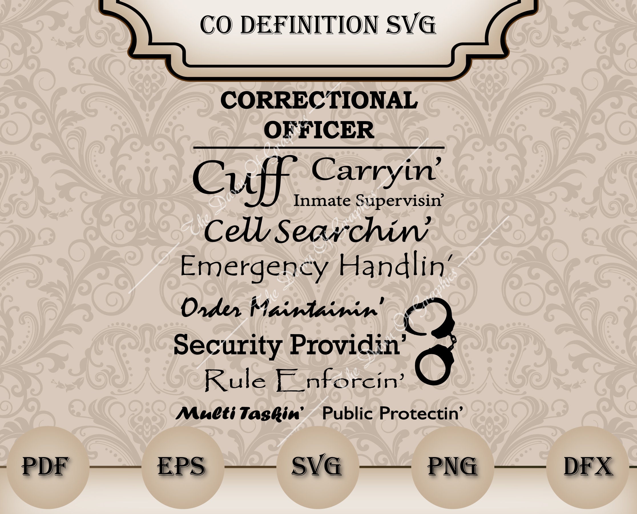 Correction Officer Definition SVG, Corrections Officer, Correctional ...