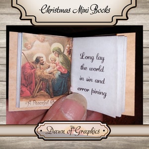 Vintage Christmas Nativity, Mini Book, Silent Night, Songs, Scrapbook ...
