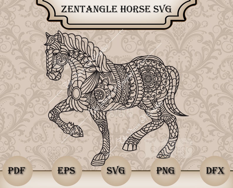 Zentangle Horse SVG Mandala Horse SVG Silhouette Horse SVG - Etsy
