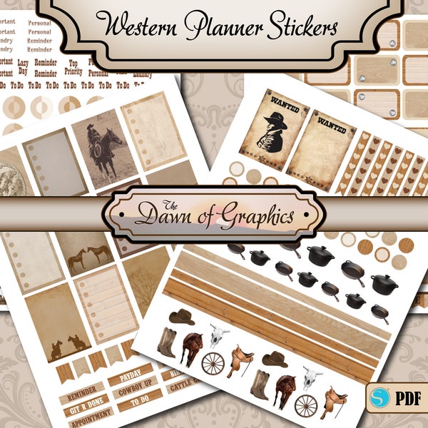 Western Stickers - Etsy